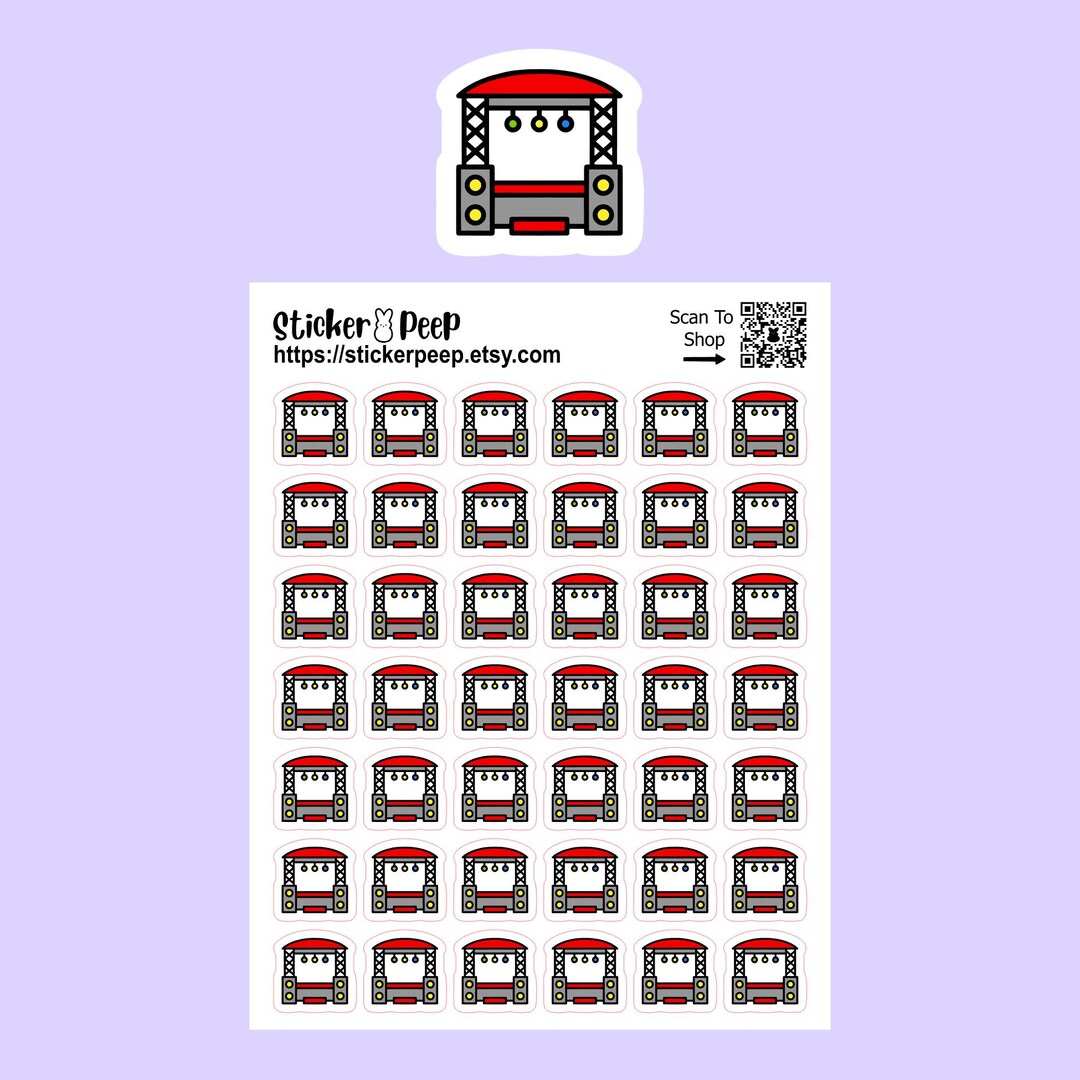 Concert Stage Icon Planner Stickers: Calendar Agenda Tracker - Etsy