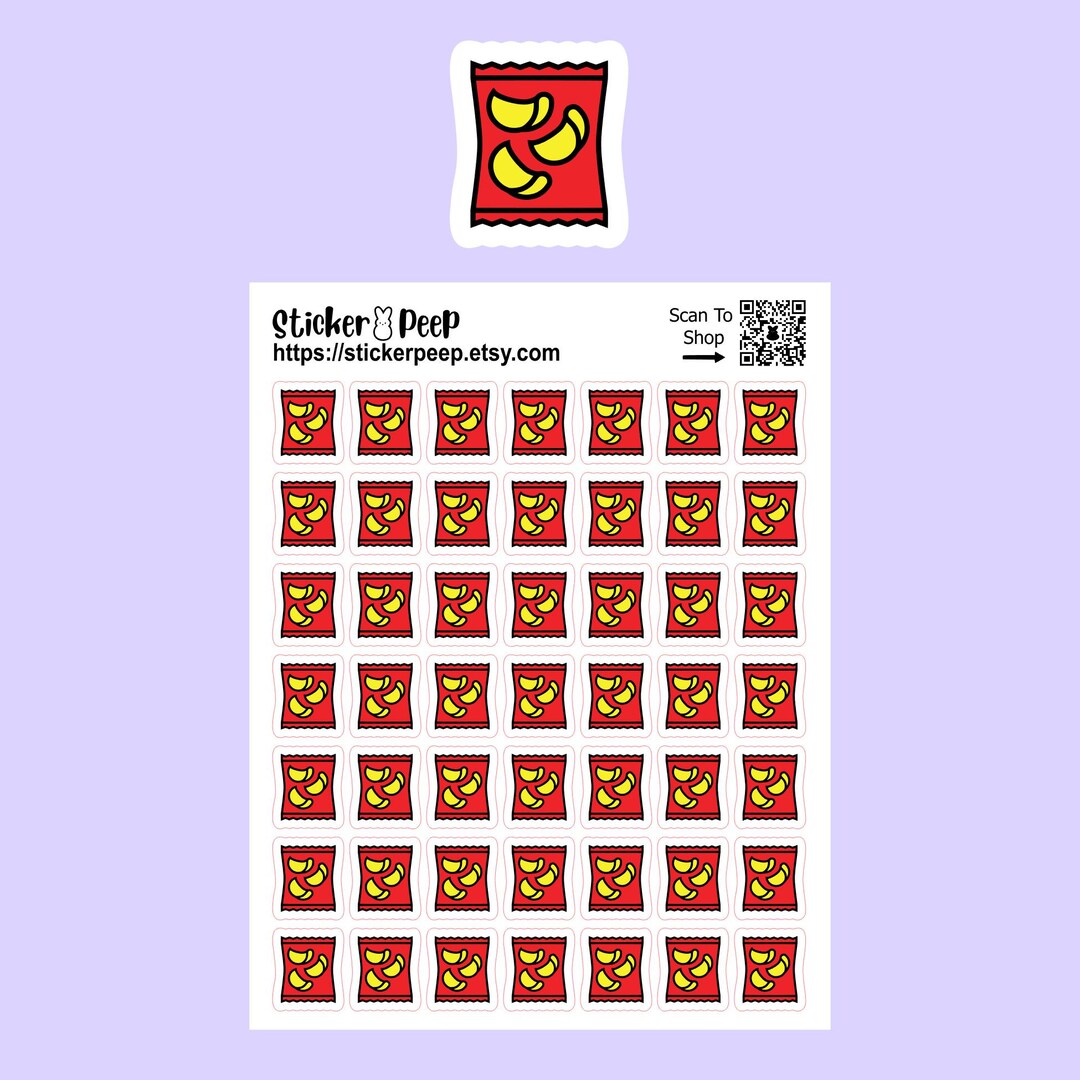 Potato Chips Icon Planner Stickers: Calendar Agenda Tracker - Etsy