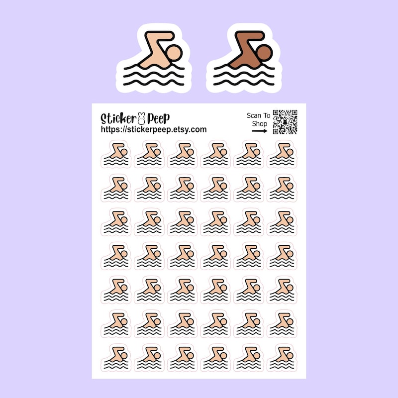 Swim Stickers - Etsy