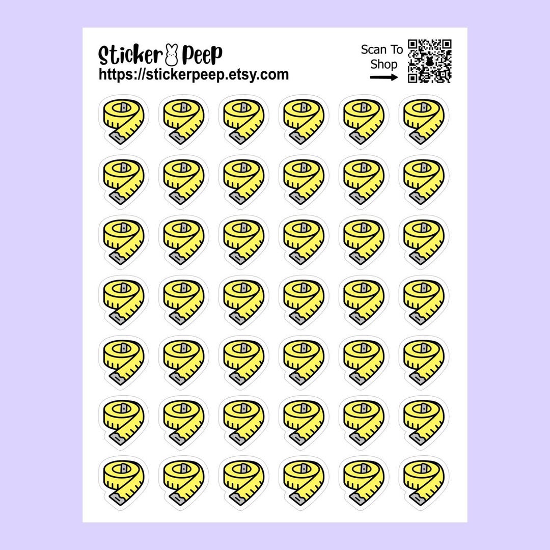 1/2" Tape Measure Weight Loss Gain Repair Fix Planner Stickers - Glossy ...