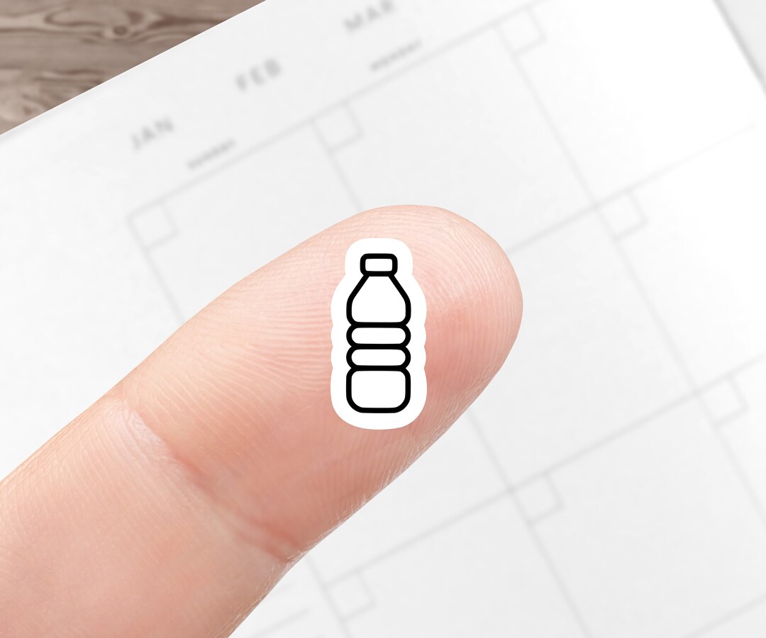 Water Bottle Planner Sticker Icon .45 Inch Hydrate Drink H2O Tracker ...