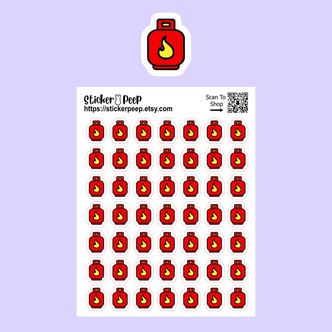 Propane Tank Icon Planner Stickers: Calendar Agenda Tracker - Etsy