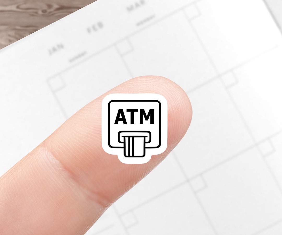 ATM Planner Sticker Icon .45 Inch Bank Cash Deposit Money Choose Your ...