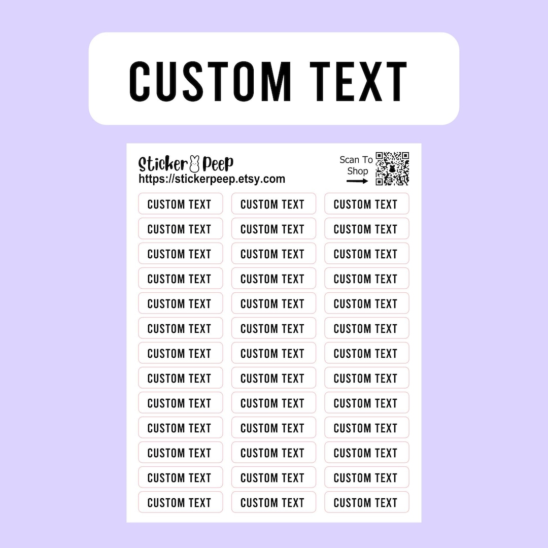 Custom Text Box Header Planner Stickers: Calendar Agenda Tracker - Etsy