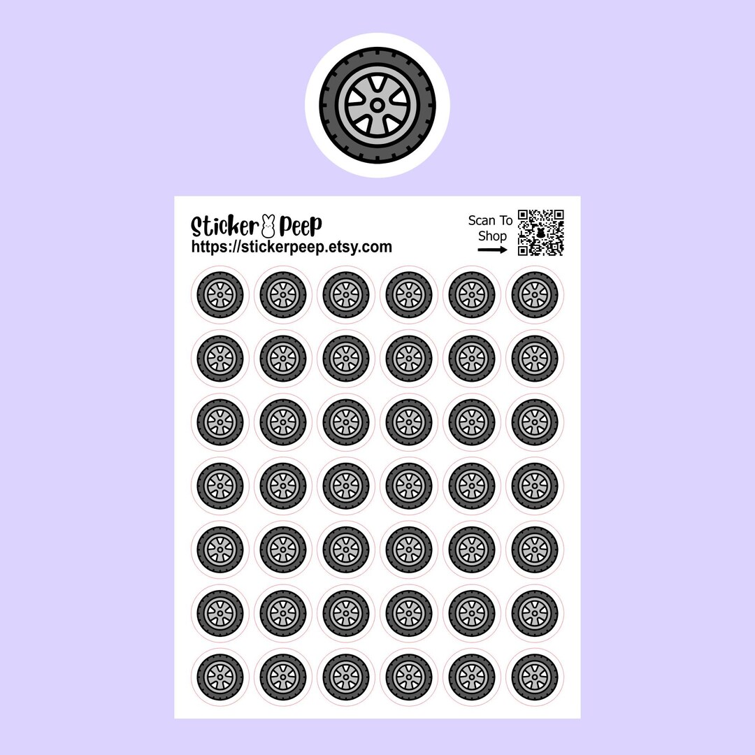 Tire Icon Planner Stickers: Calendar Agenda Tracker - Etsy