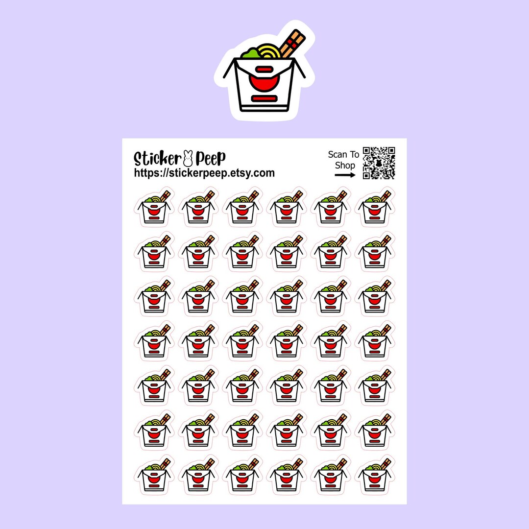 Chinese Food Box Icon Planner Stickers: Calendar Agenda Tracker - Etsy