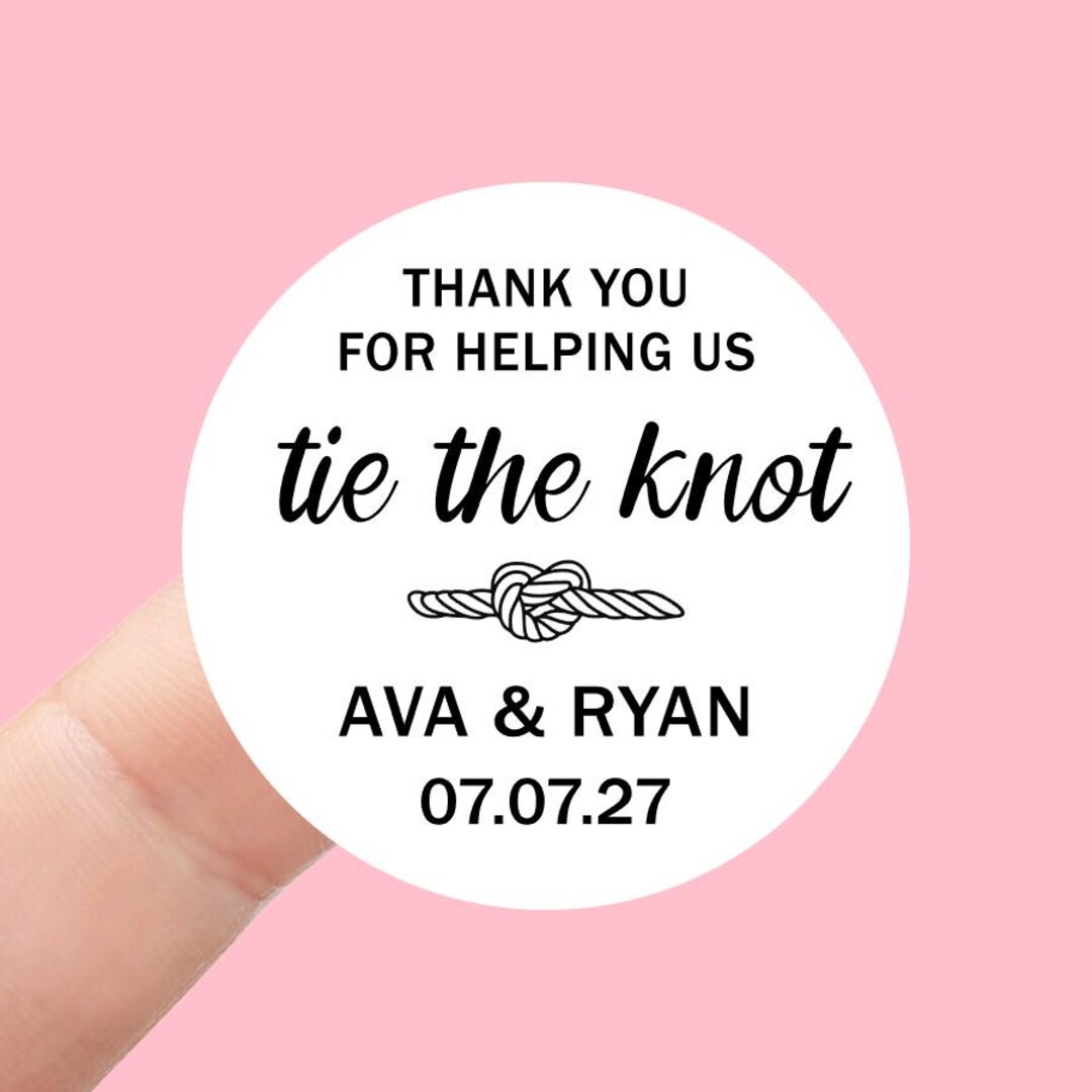 2 Inch Set of 24 Stickers Tie the Knot Wedding Favor Stickers Vinyl ...
