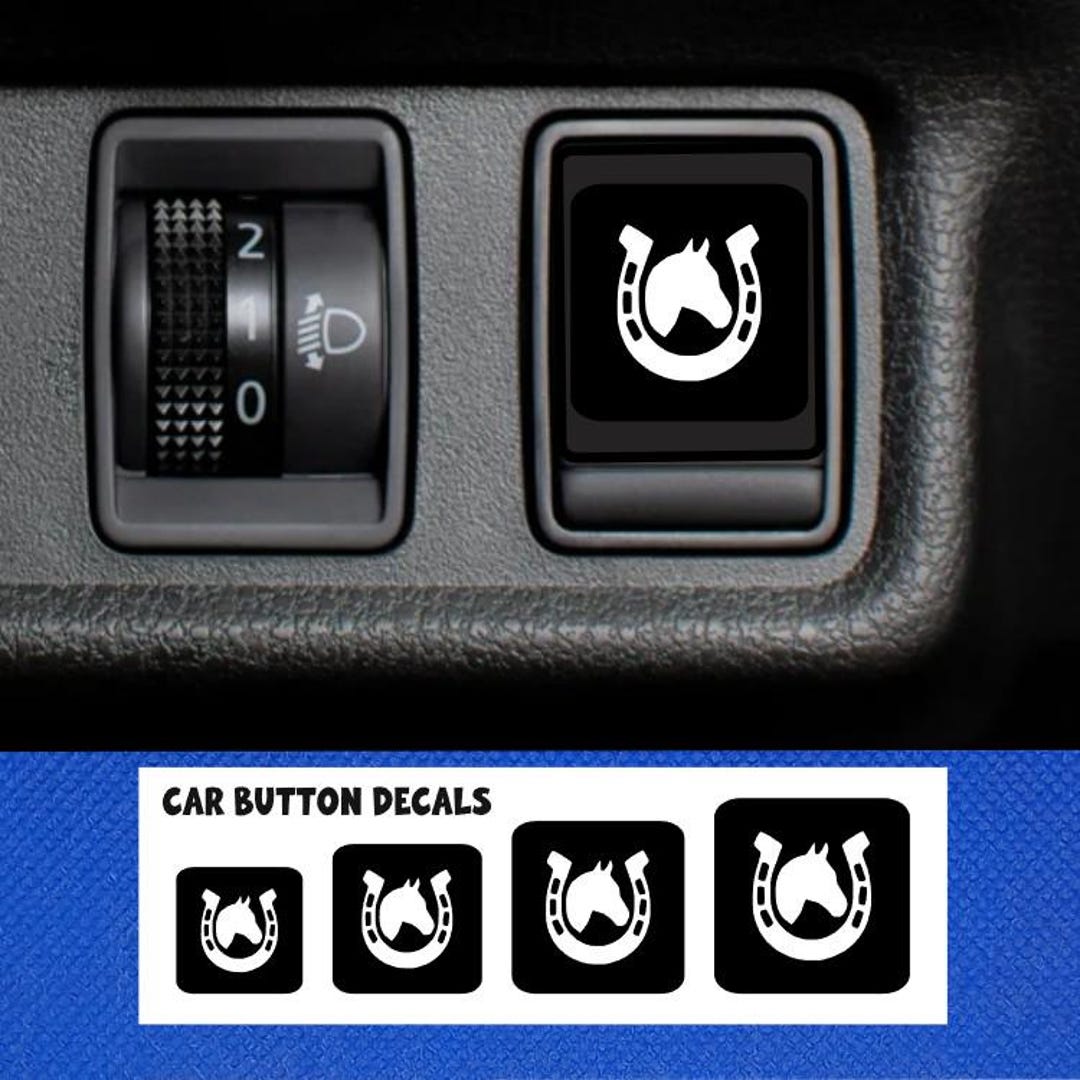 Horse Blank Button Vinyl Decal Car Knob Mirror Window Laptop iPad ...