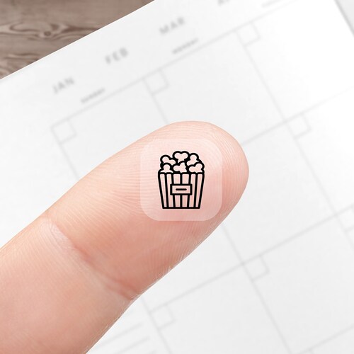 42 Mini Clear Popcorn Movie Night Planner Stickers Clear - Etsy