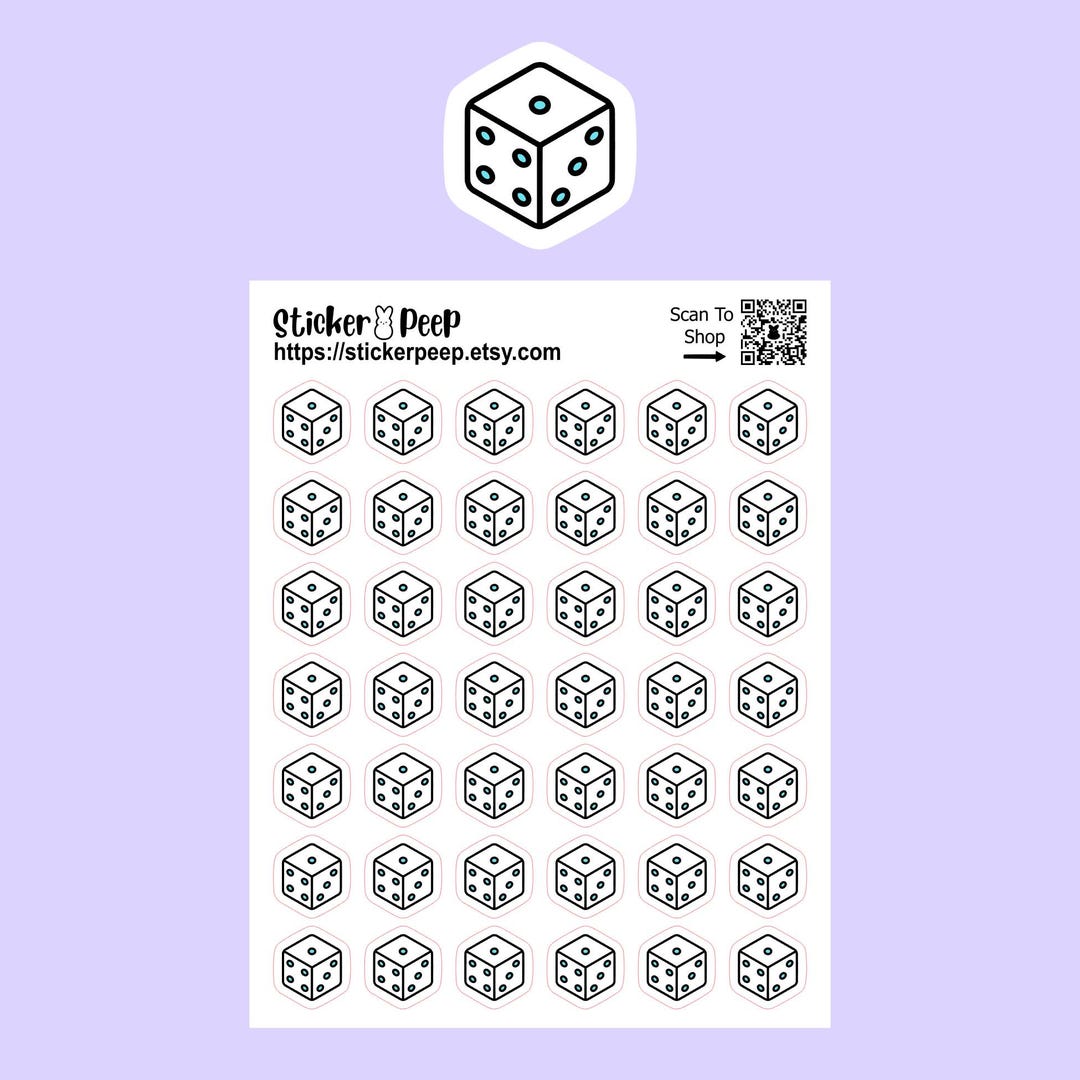 Dice Planner Stickers: 1/2 Inch - Glossy Icon Stickers for Planners - Etsy