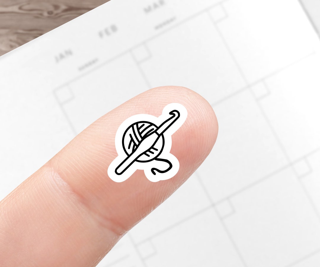 Crochet Planner Sticker Icon .45 Inch Yarn Hook Hobby - Etsy