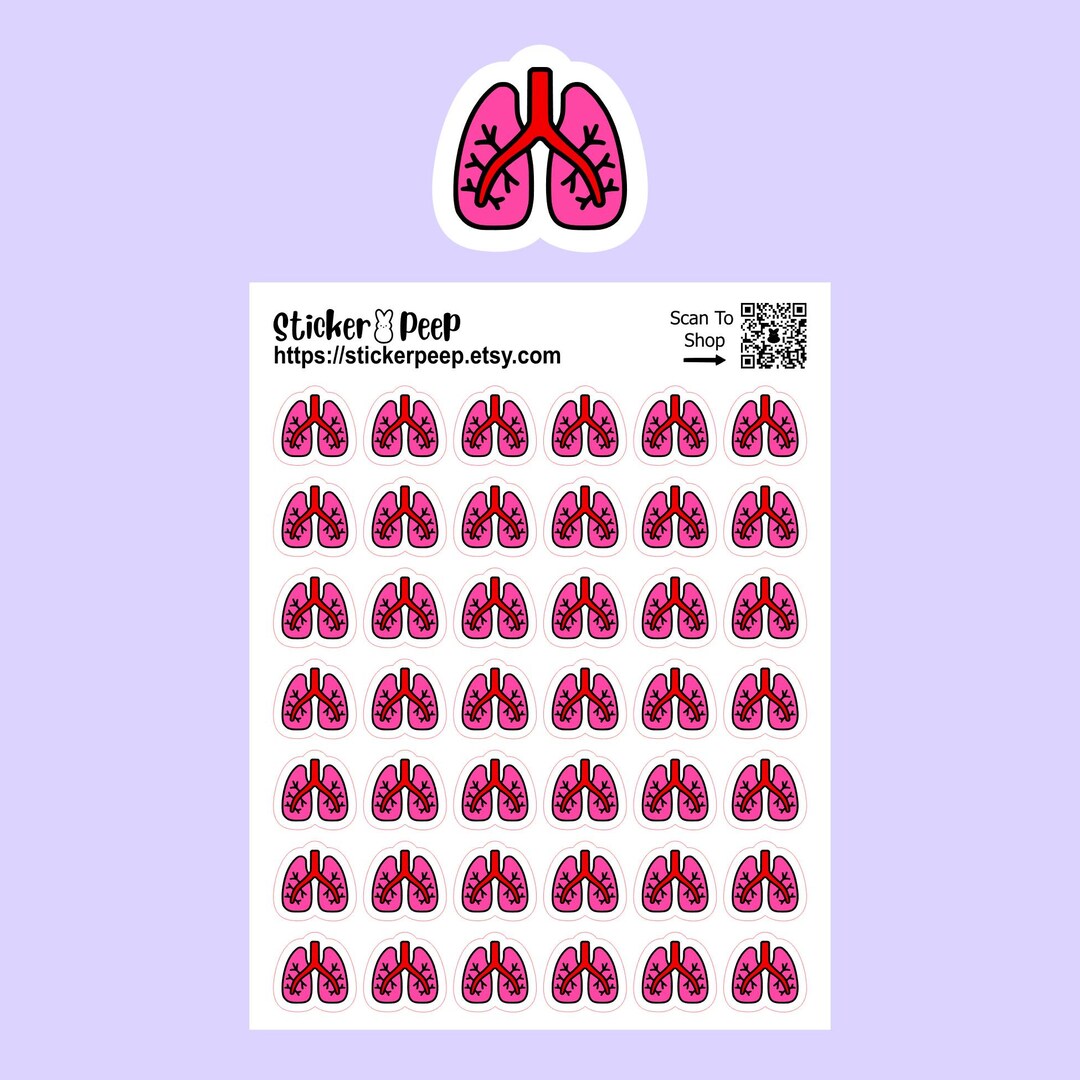 Lungs Icon Planner Stickers: Calendar Agenda Tracker - Etsy