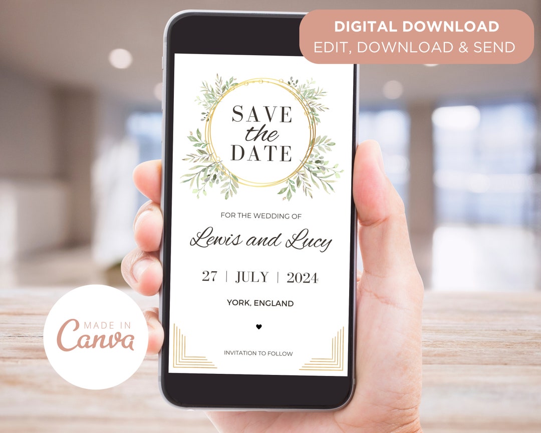 Save the Date Einladungsvorlage Hochzeit Evite Mobile - Etsy.de