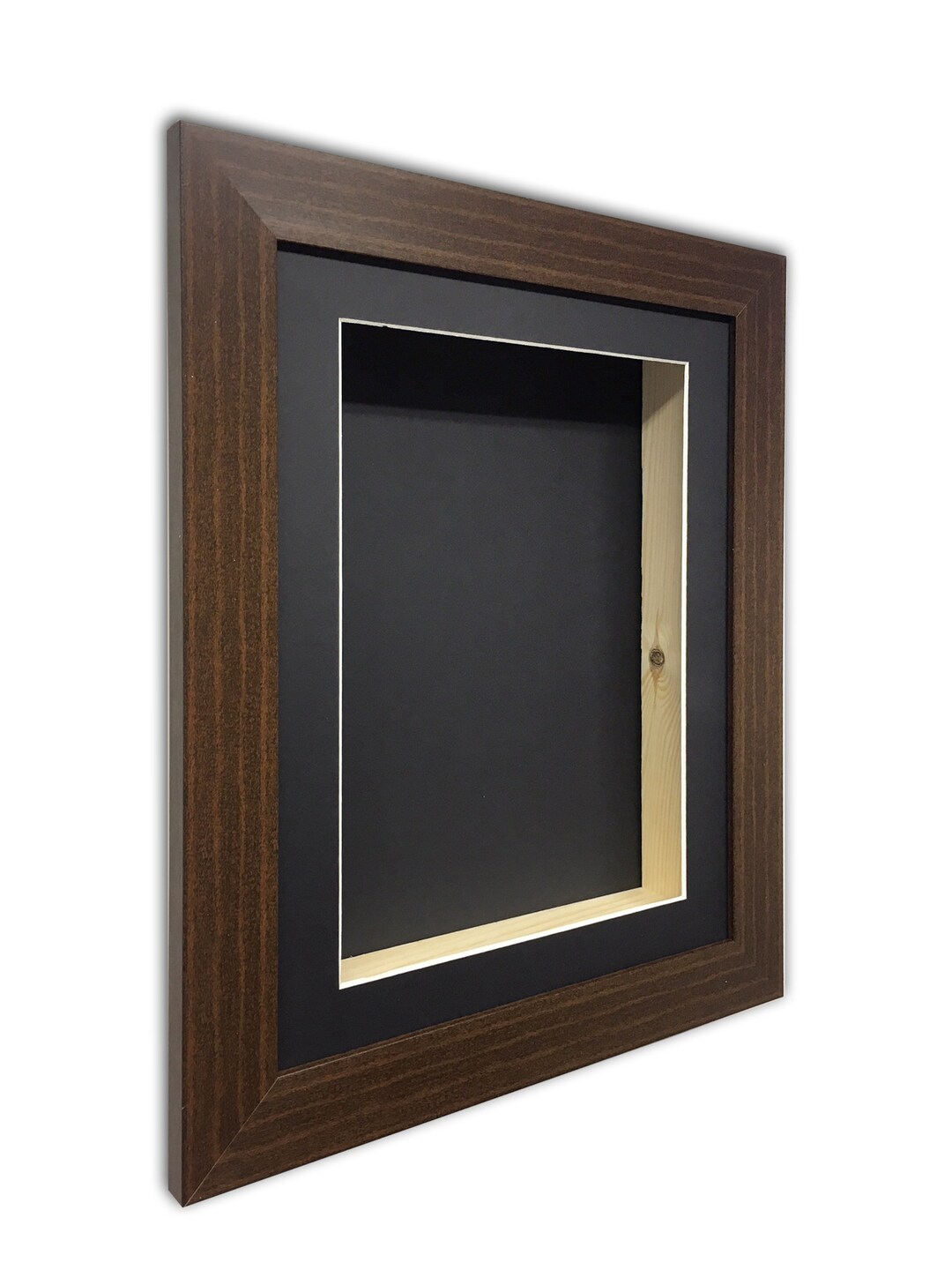 2" (50mm) Deep 3D Box Frame With Black Mount and Black Background ...