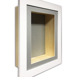 4 101mm Extra Very Deep 3D Box Frame With Grey Mount and Grey ...