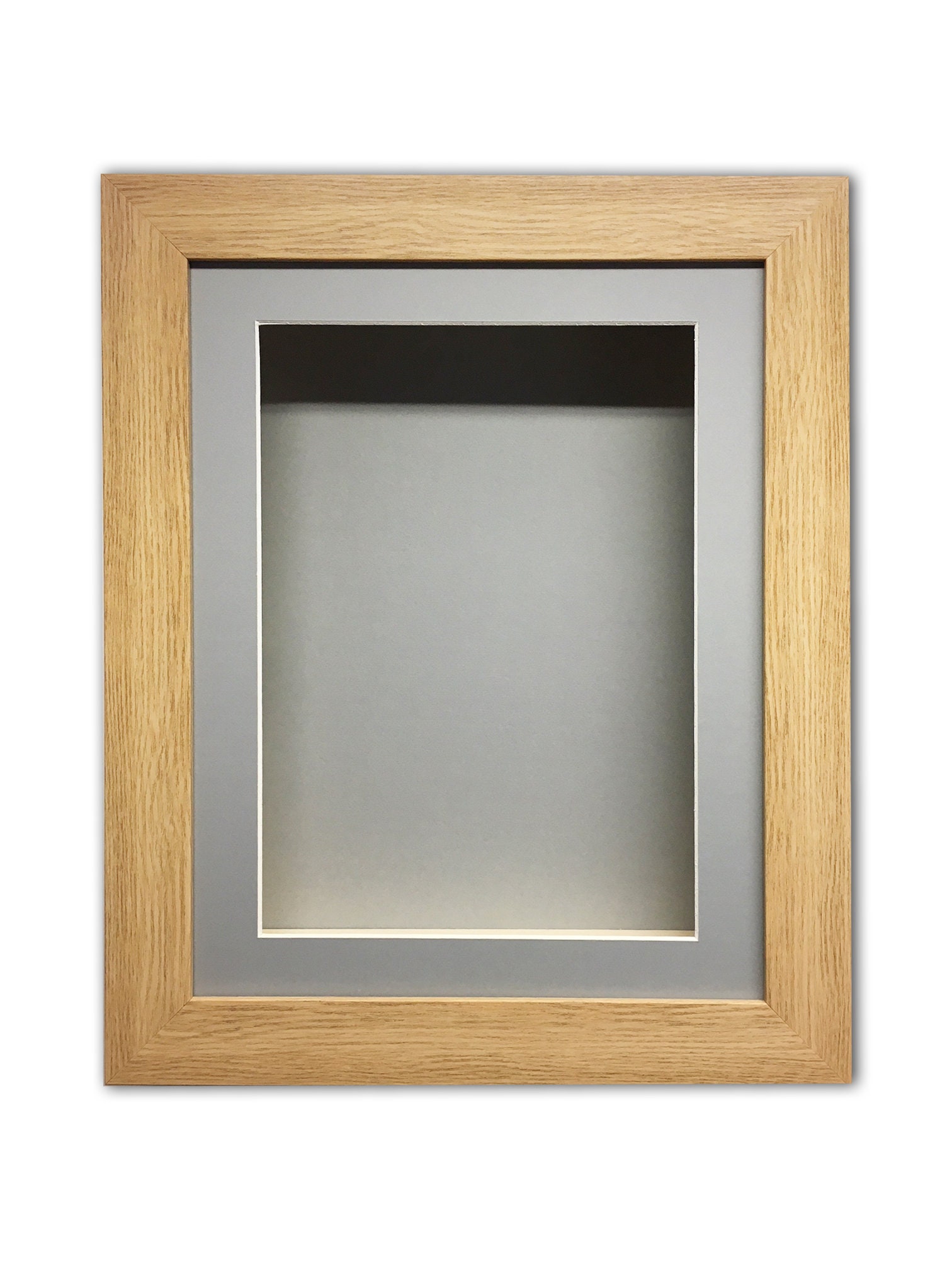 2 50mm Deep 3D Box Frame With Grey Mount and Grey - Etsy UK