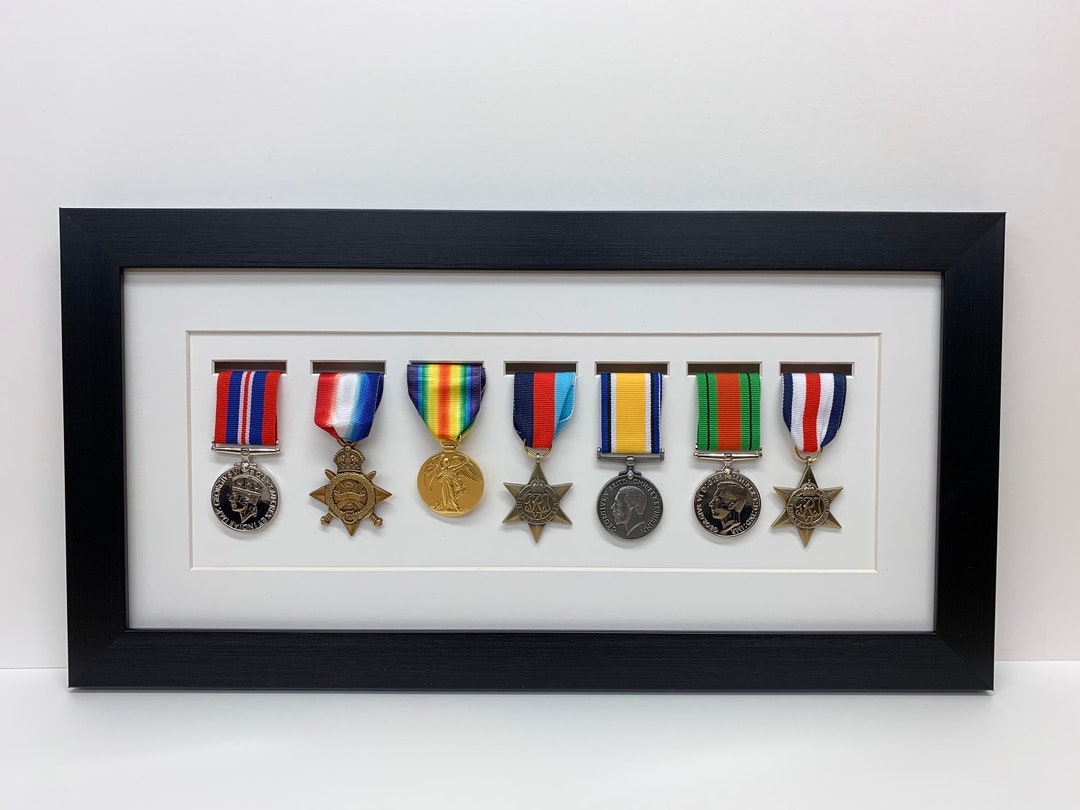 War Medal Display Frame, Black Frame, Holds 6 Medals - Etsy