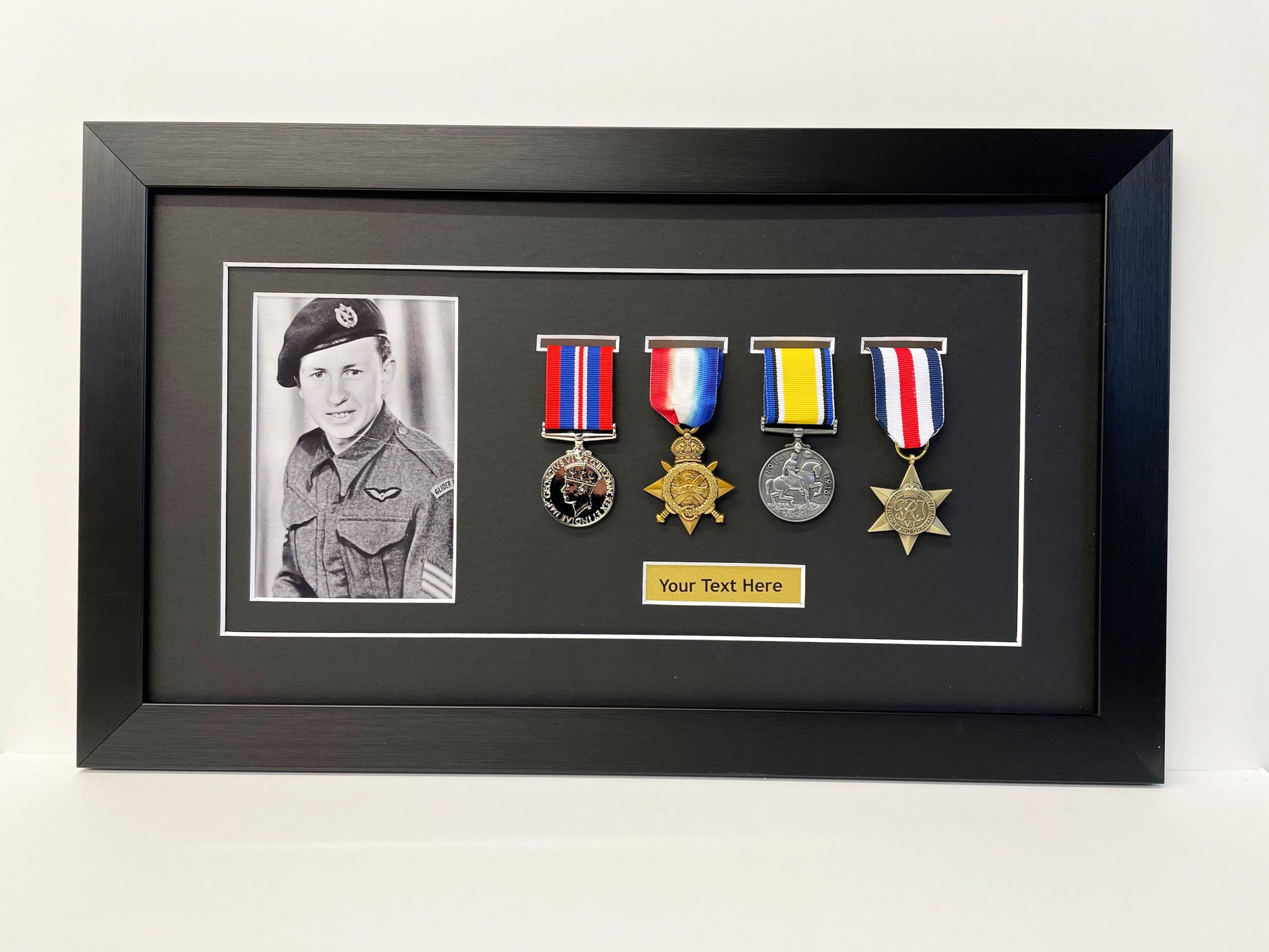 Custom Medal Frame, WW1 WW2 Medals, 6x4 Photo & Title 4 Slots Case ...