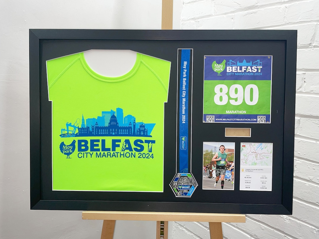 Belfast Marathon 2024 Medal Display Frame With Running Bib, T-shirt ...