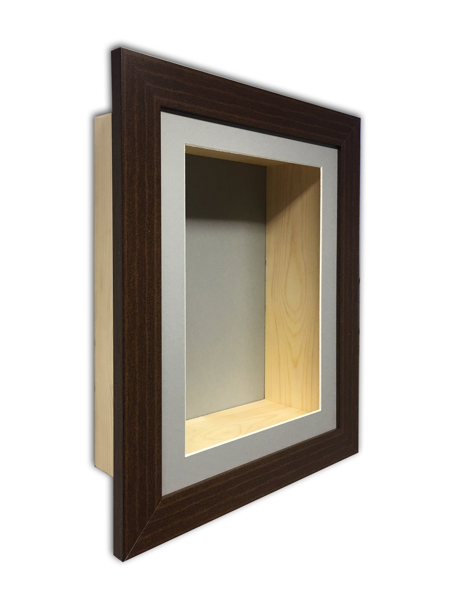 3 76mm Deep 3D Box Frame With Grey Mount and Grey - Etsy UK