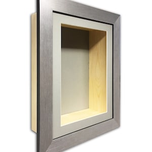 4 101mm Extra Very Deep 3D Box Frame With Grey Mount and Grey ...