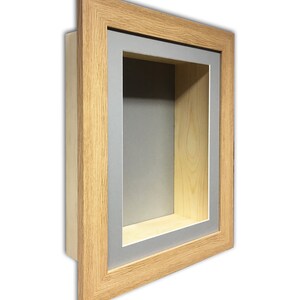 3" (76mm) Deep 3D Box Frame With Grey Mount and Grey Background Choice ...