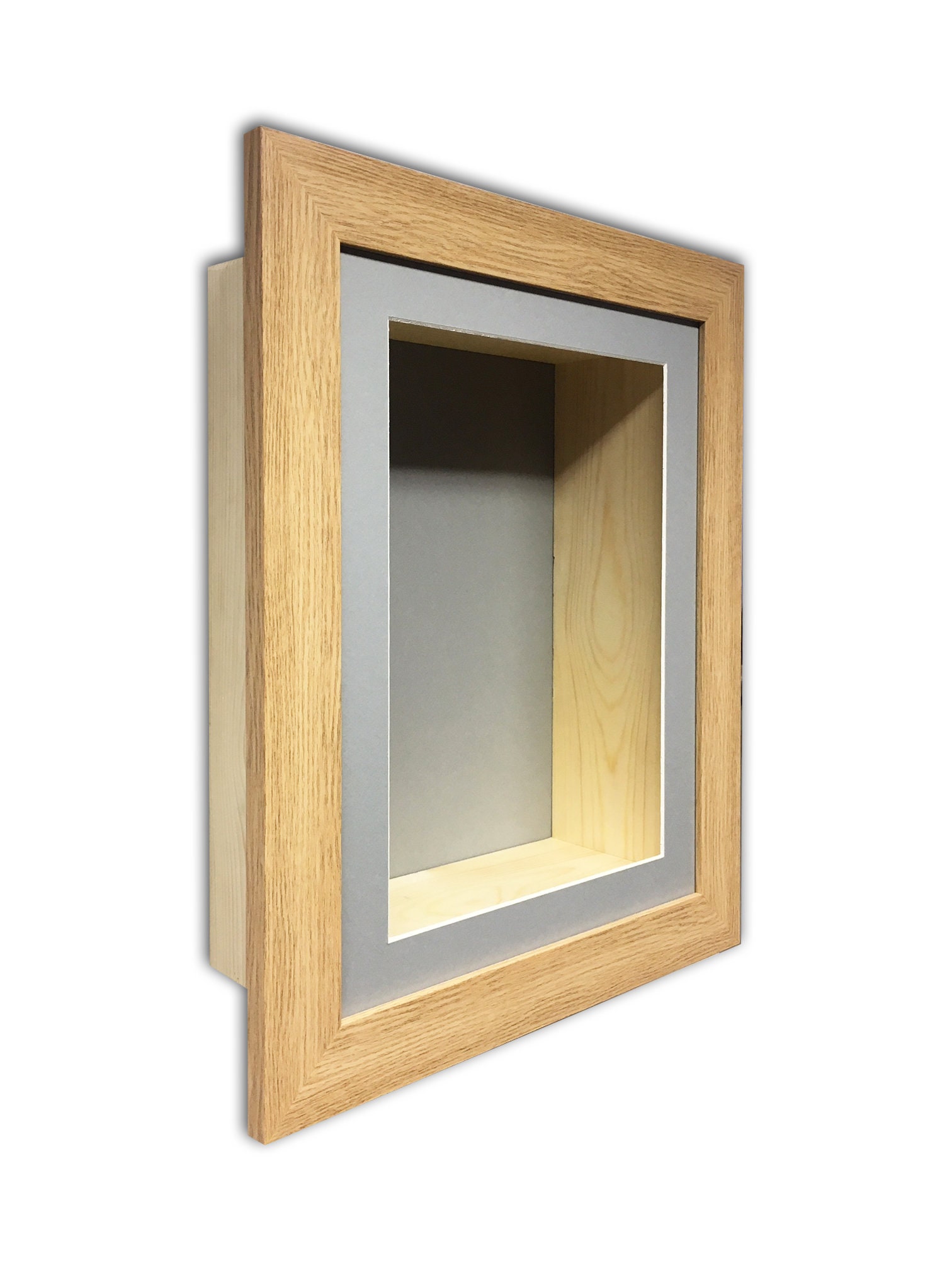 3 76mm Deep 3D Box Frame With Grey Mount and Grey - Etsy UK