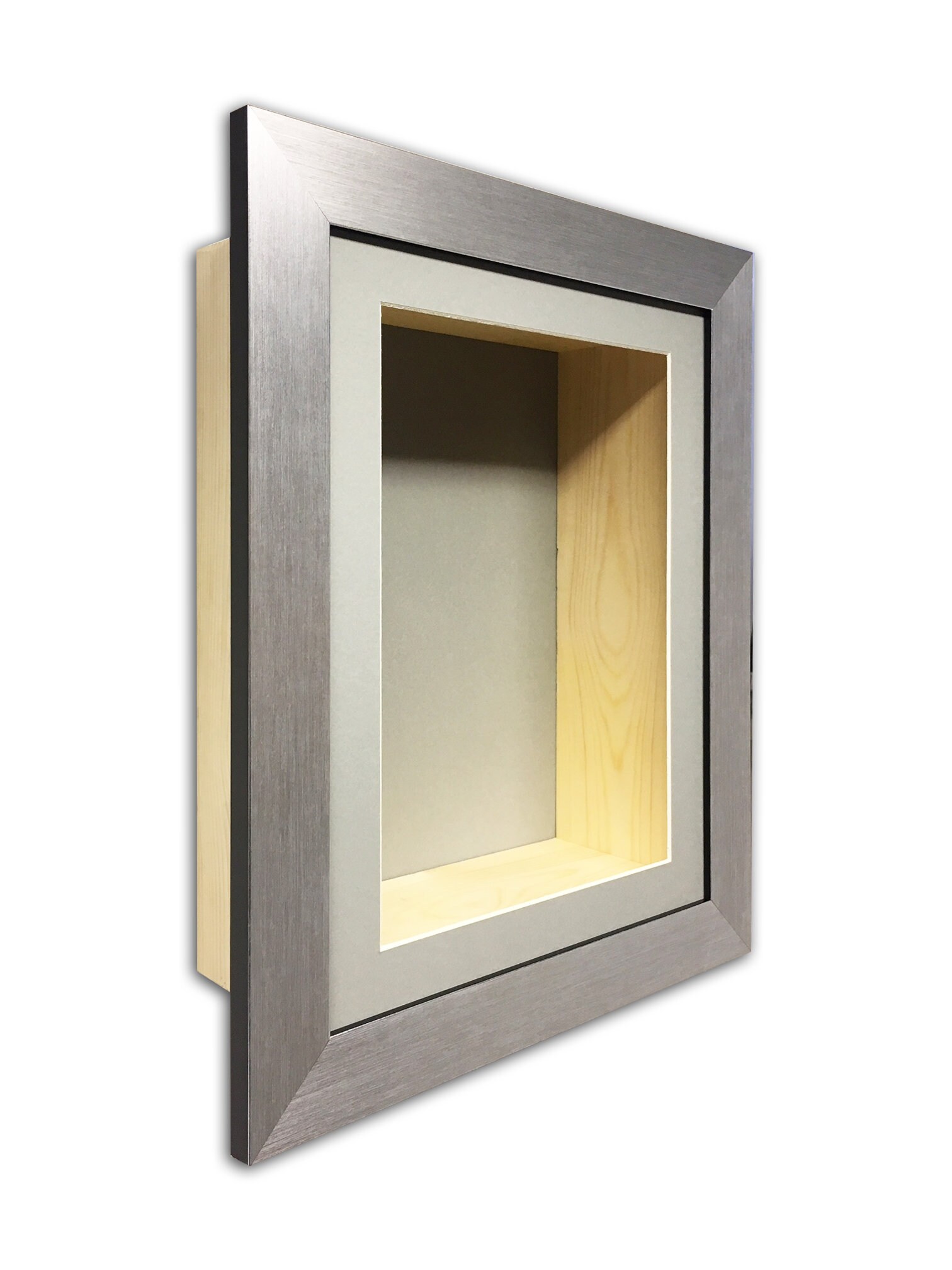 3 76mm Deep 3D Box Frame With Grey Mount and Grey - Etsy UK