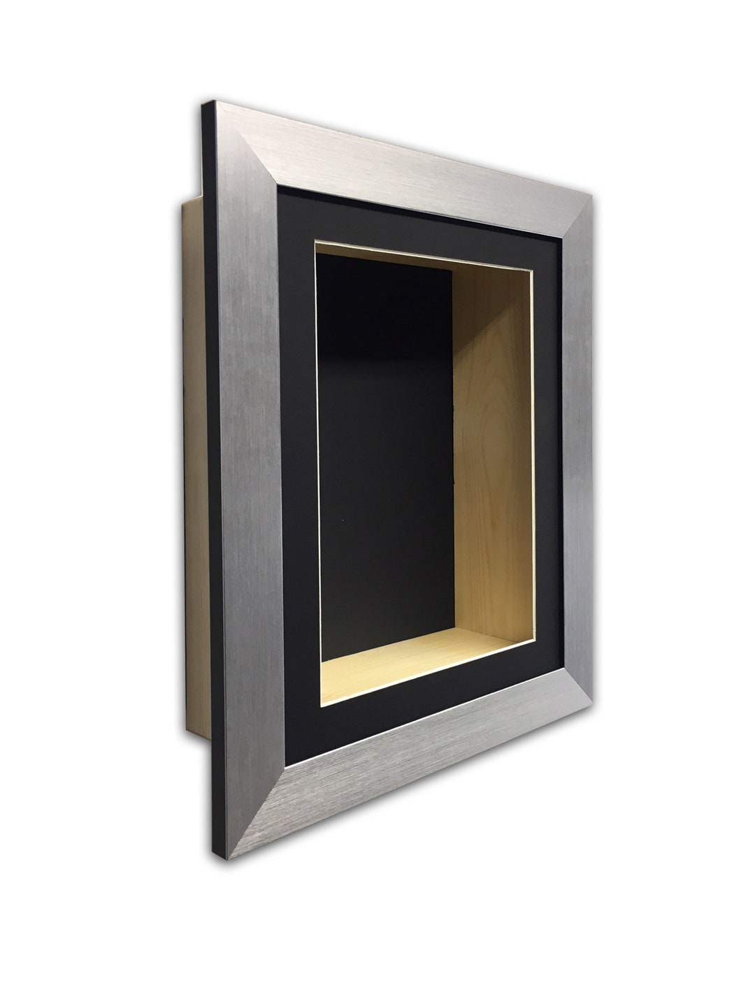 4" (101mm) Extra Very Deep 3D Box Frame With Black Mount and Black ...