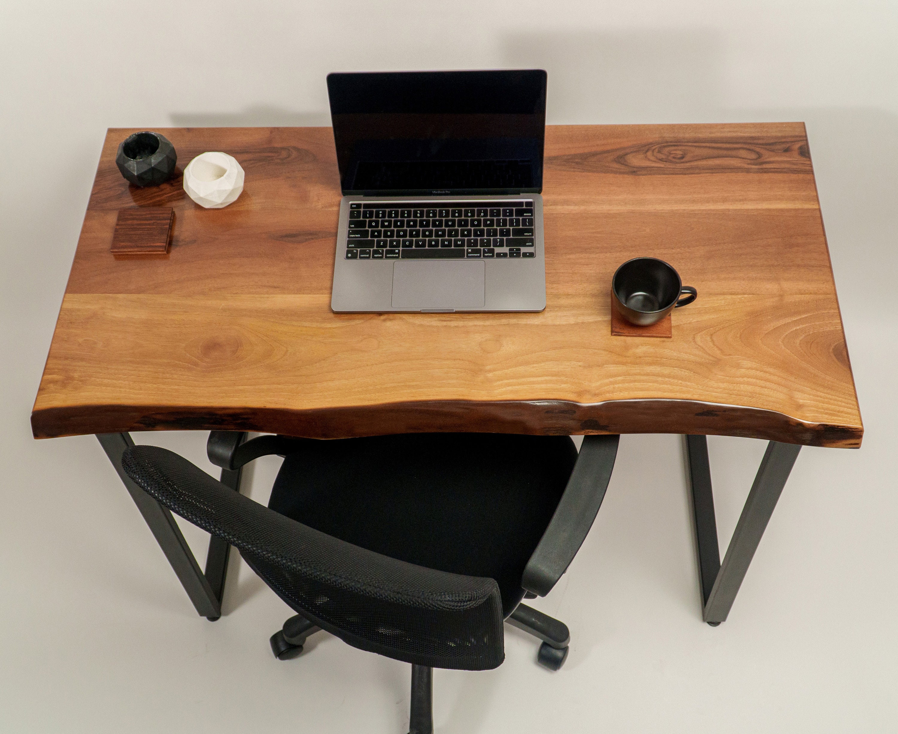 Live Edge Walnut Solid Wood Desk Natural Computer Desk - Etsy Canada