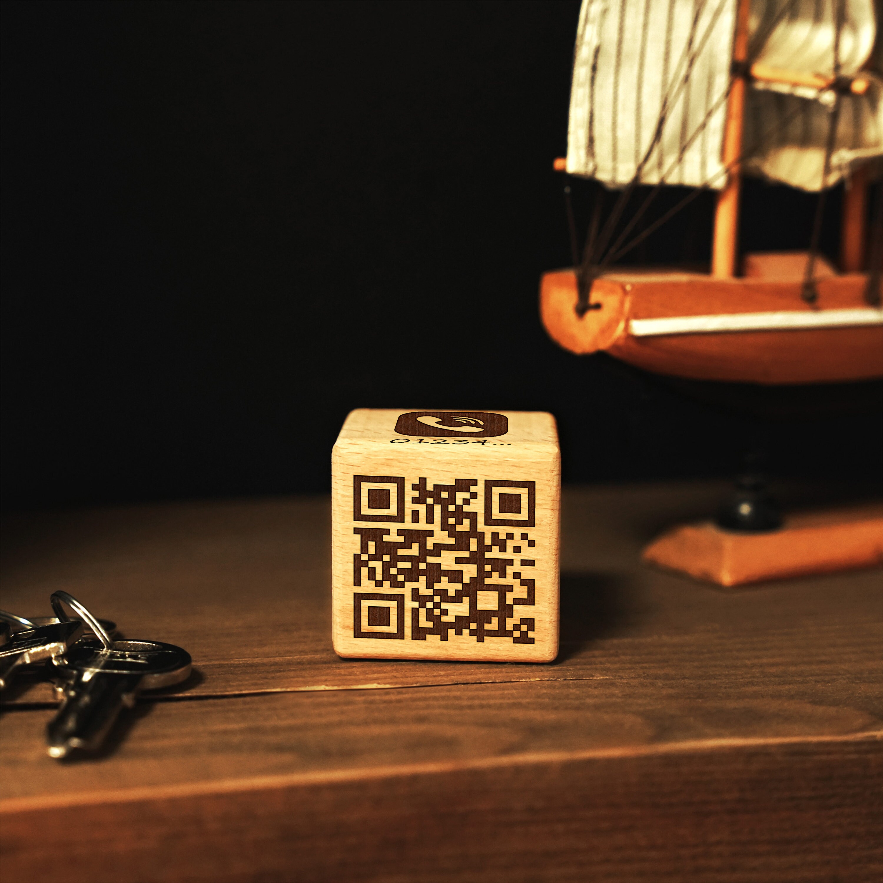 Wooden Custom Logo QR Code Cubes, Multi Qr Code Sign, Payment Sign ...