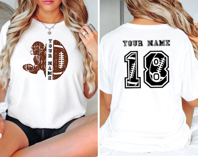 Custom Football Name and Number Shirt, Football Team Fan Shirt ...