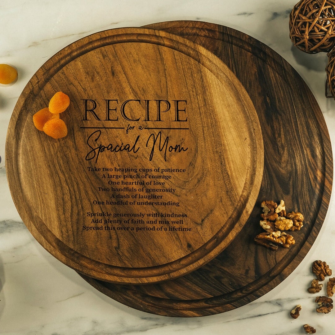 Custom Recipe Cutting Board, Personalized Mom Cutting Board, Engraved ...