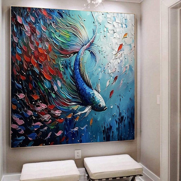 Fish Oil Painting - Etsy