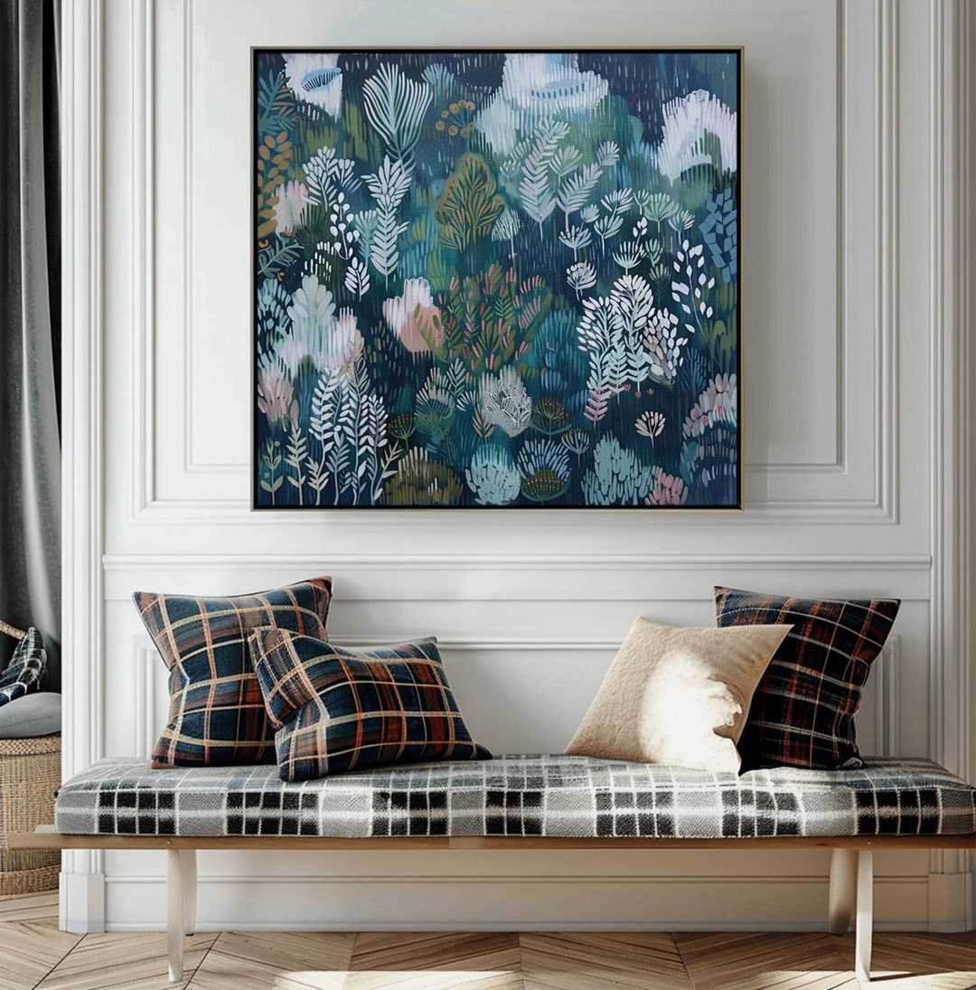 Abstract Flower Oil Painting on Canvas Abstract Floral Painting Boho ...