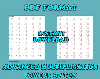 Math Practice Sheets - Etsy