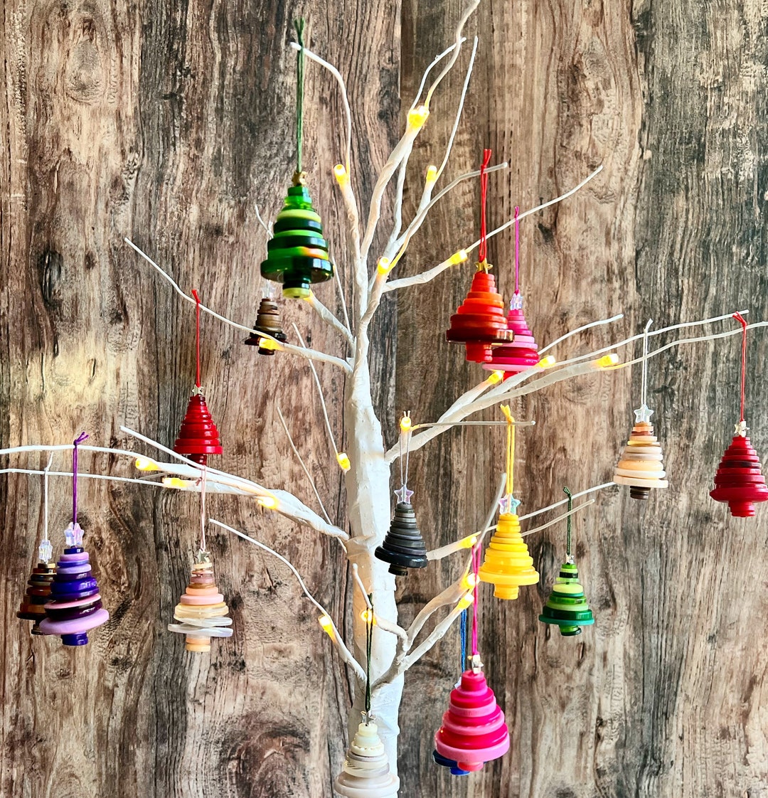 Button Christmas Tree. Button Tree Ornament. Colourful Christmas Tree ...