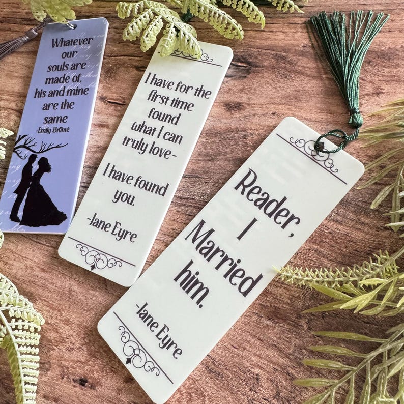 Brontë Bookmark. Jane Eyre. Wuthering Heights. Heathcliff and Cathy ...