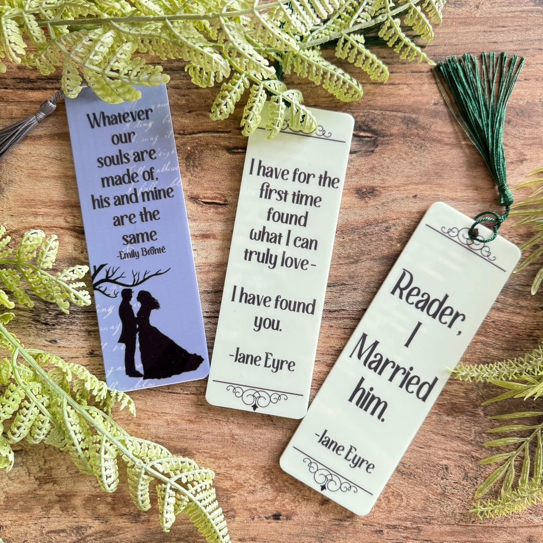 Brontë Bookmark. Jane Eyre. Wuthering Heights. Heathcliff and Cathy ...
