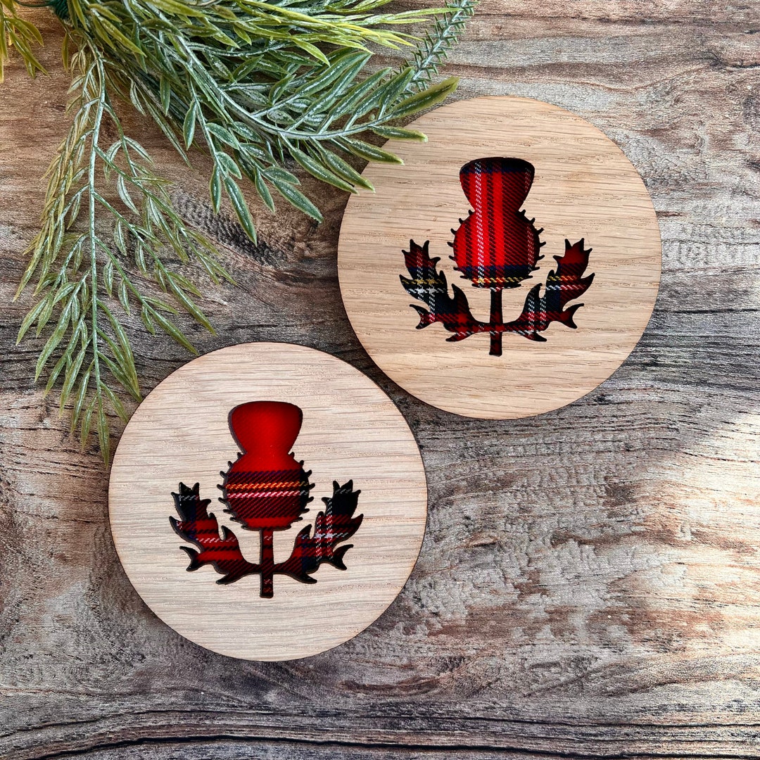 Thistle Coasters. Stewart Tartan. Black Watch Tartan. Scottish Tartan ...