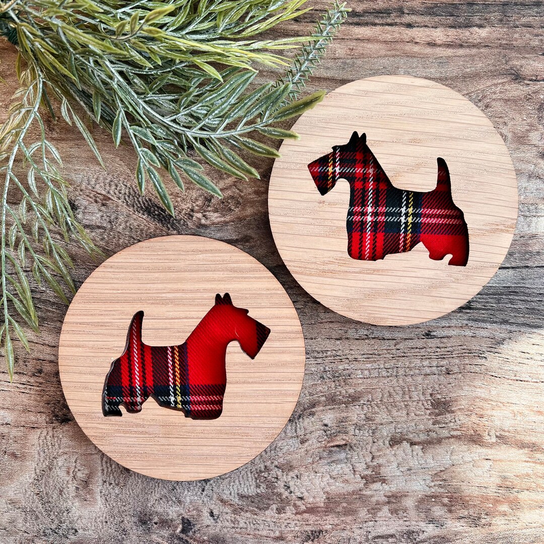 Scottie Dog Coasters. Stewart Tartan. Scottish Icon Coasters. - Etsy