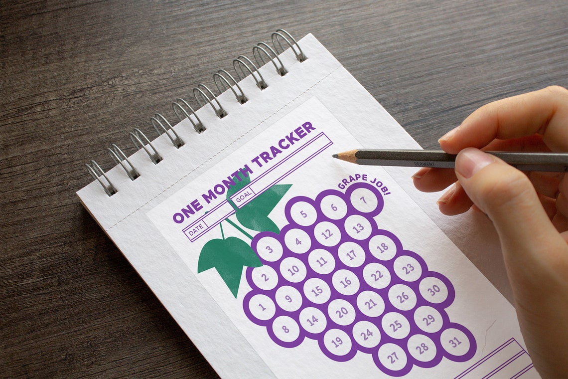 1 Month Tracker, 30 Day Challenge, 30 Day Tracker Printable, Goal ...