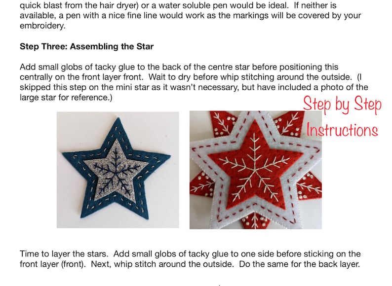 Christmas Star PDF Pattern: Scandi and Folk Art Inspired Felt Sewing ...