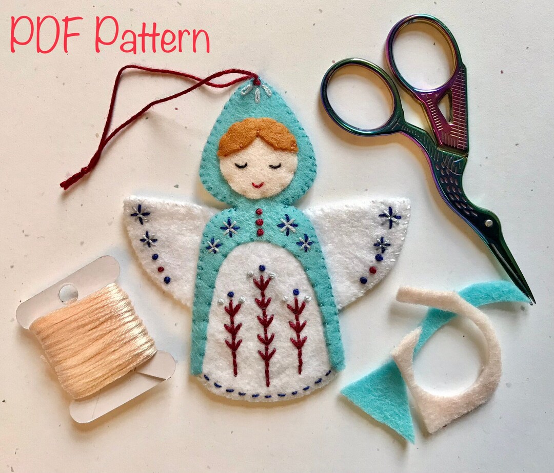 Christmas Angel PDF Pattern: Scandi and Folk Art Inspired Felt Sewing ...