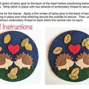 Autumn Hedgehogs PDF Sewing Pattern: DIY Felt Woodland Animal Hanging ...