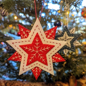Christmas Star PDF Pattern: Scandi and Folk Art Inspired Felt Sewing ...