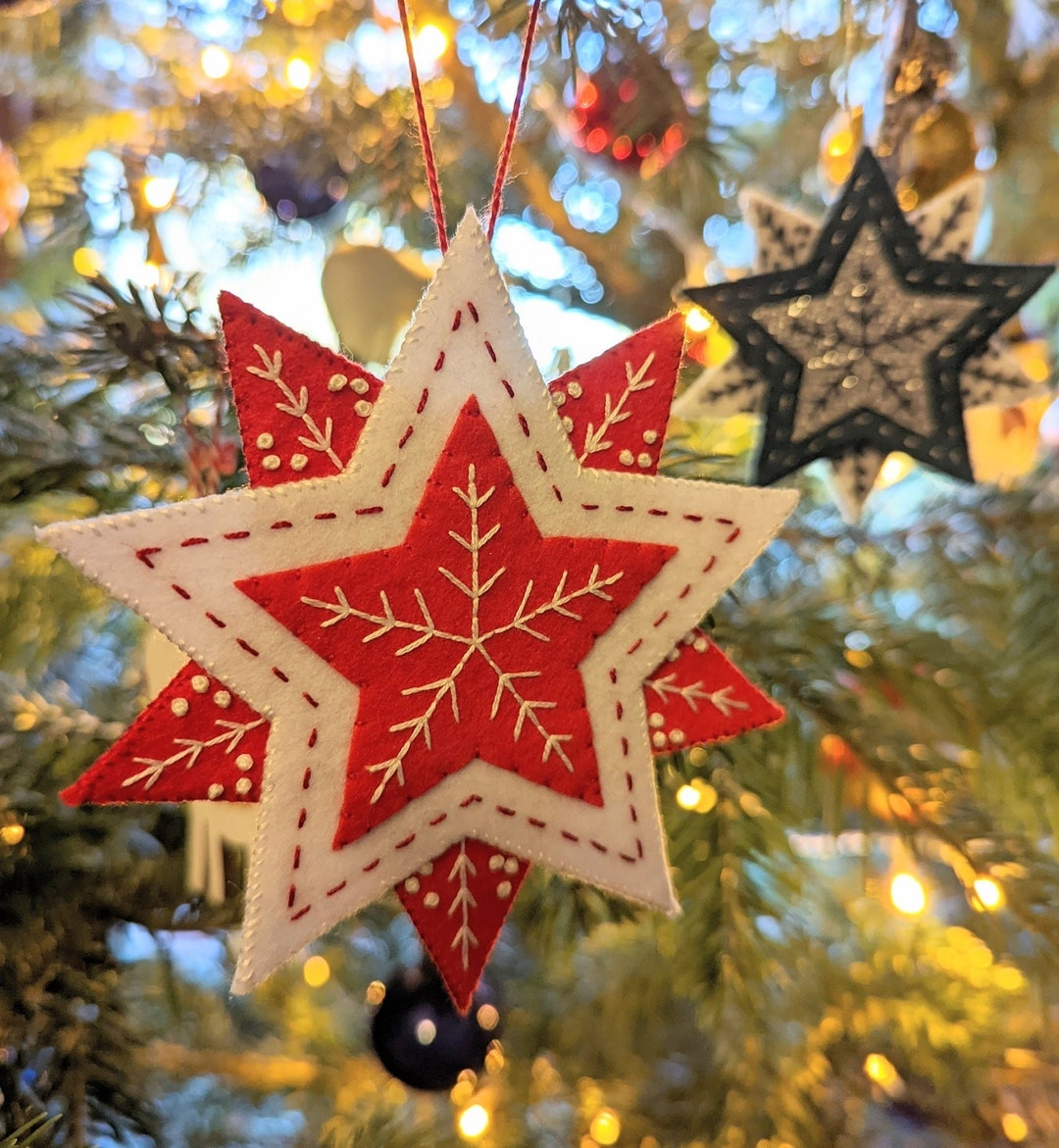 Christmas Star PDF Pattern: Scandi and Folk Art Inspired Felt Sewing ...