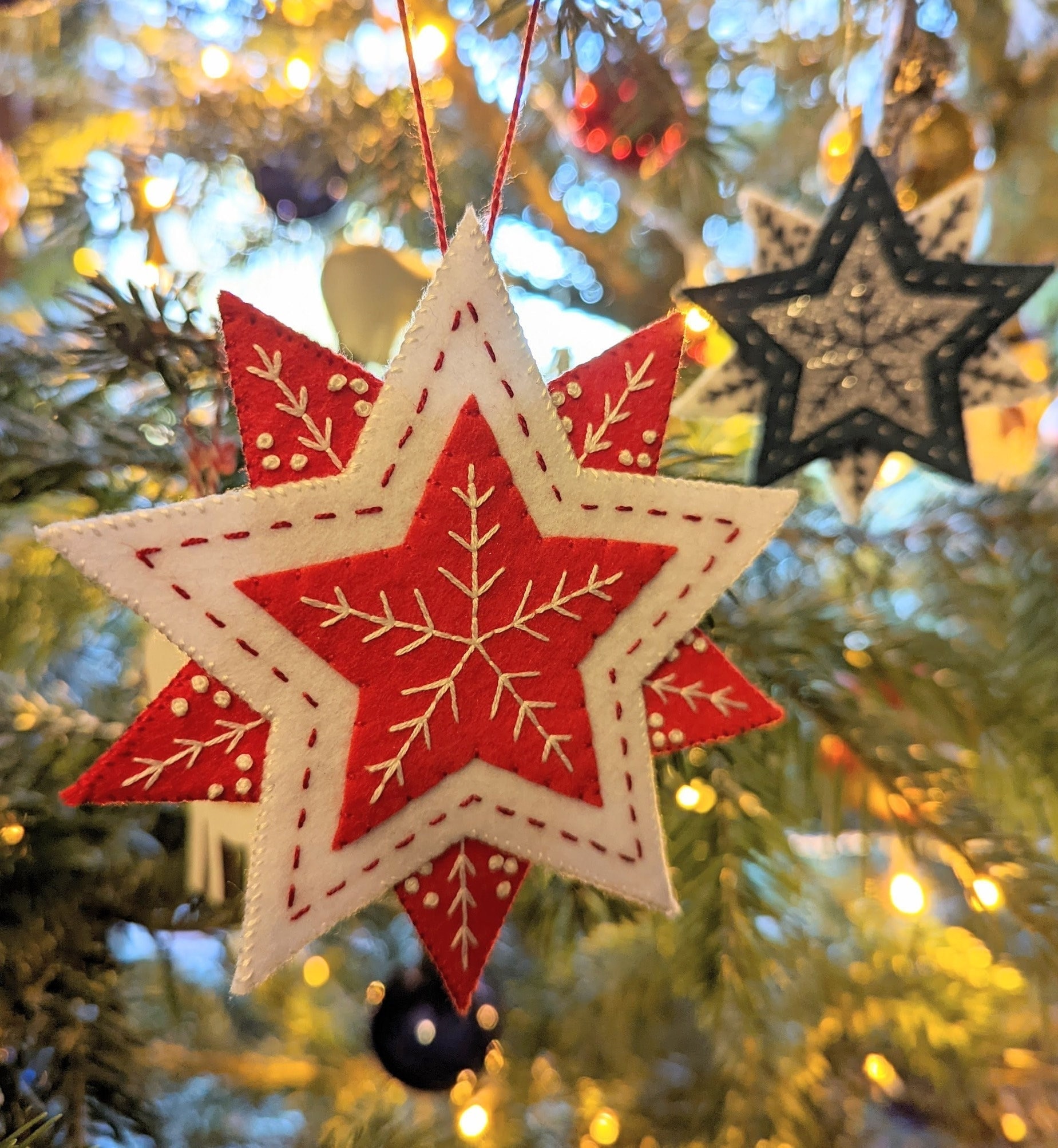 Christmas Star PDF Pattern: Scandi and Folk Art Inspired Felt - Etsy UK