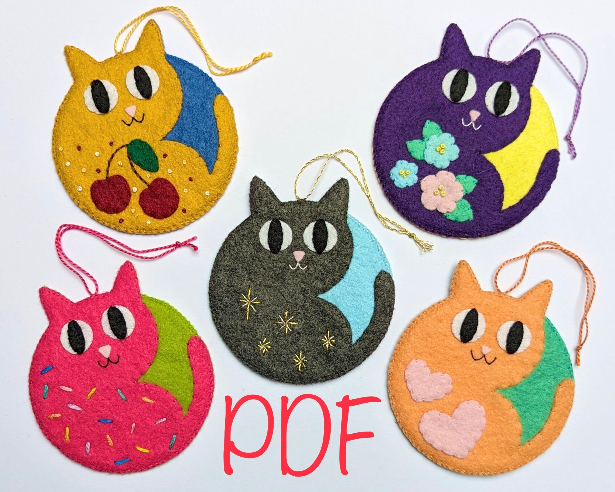 Five Cute Kitty Cats PDF Pattern Bundle: Digital Sewing Pattern for ...