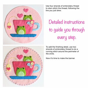 Cute Frog Banner PDF Pattern: Sew Your Own Kawaii Felt Banner of Frogs ...